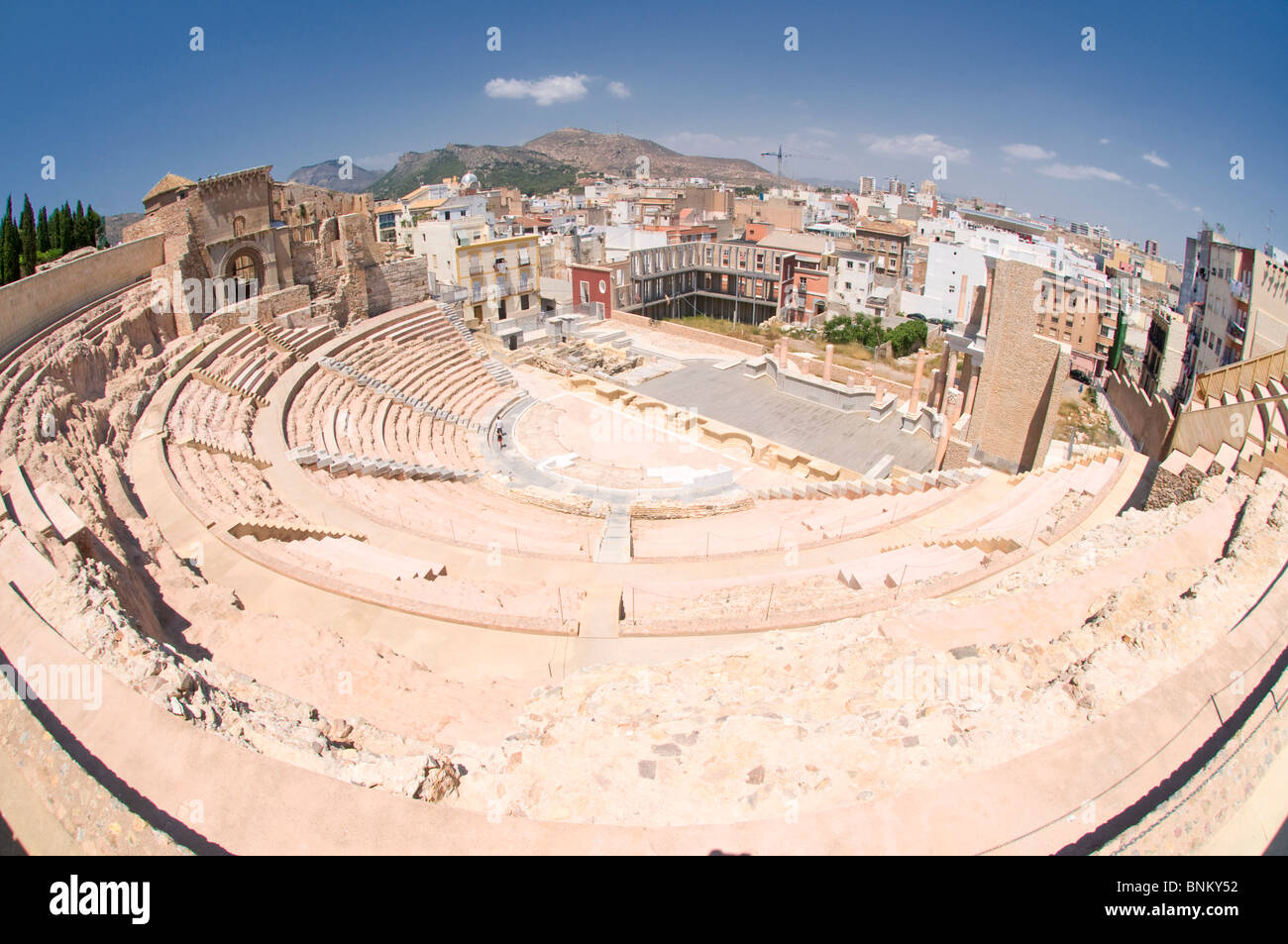 The Roman Theatre of Carthago Nova and Cathedral ruins of Cartagena in ...