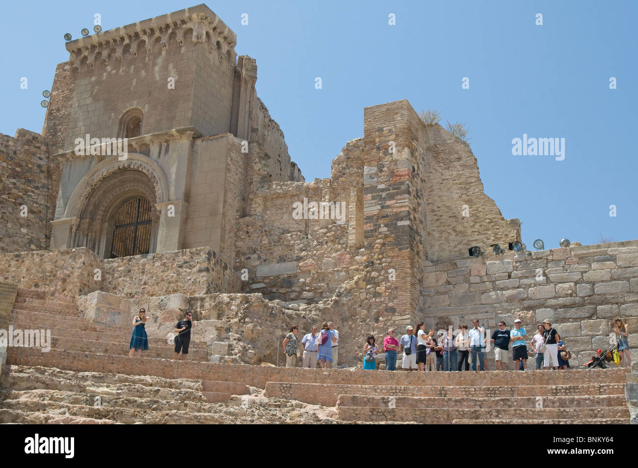 The Roman Theatre of Carthago Nova and Cathedral ruins of Cartagena in ...