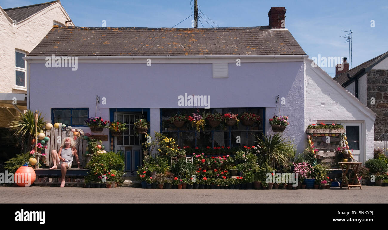Time to Rest The Lizard Village Cornwall England UK Stock Photo - Alamy