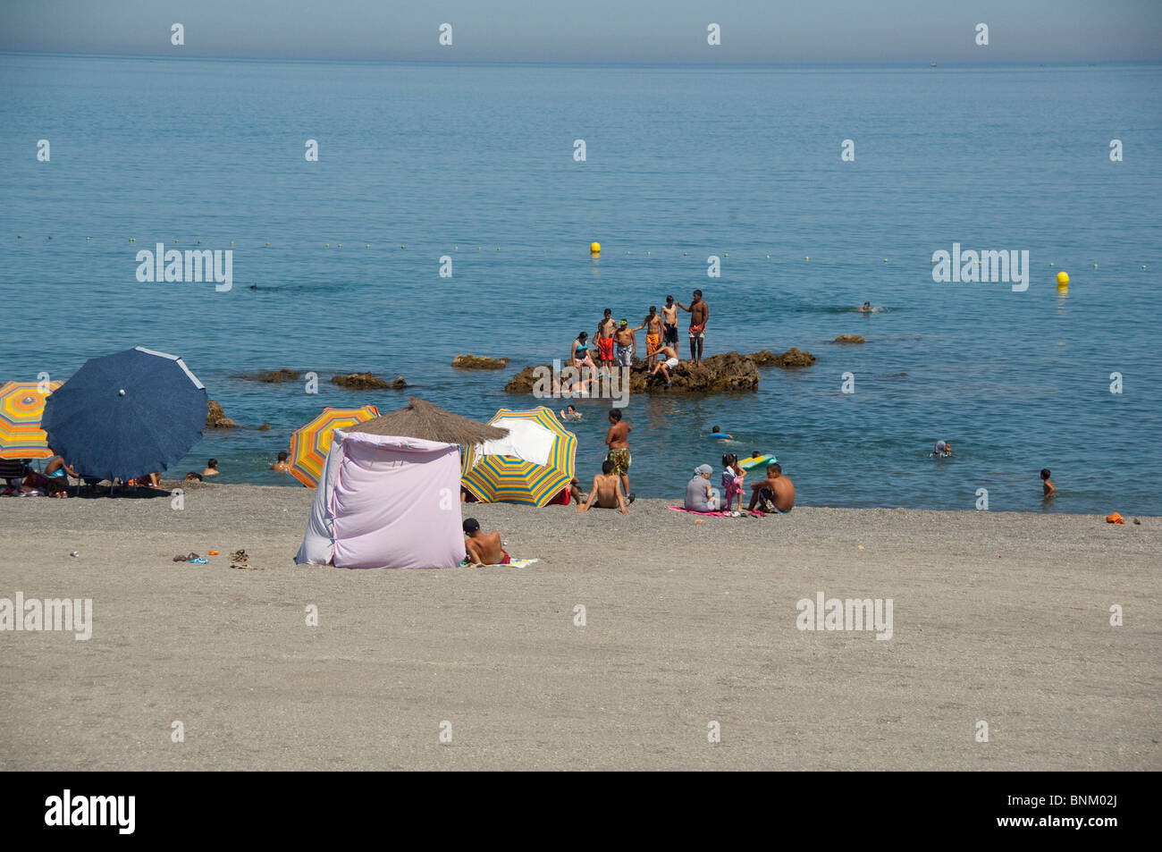 North Africa, Spanish Morocco, Ceuta. Mediterranean beach Stock Photo ...