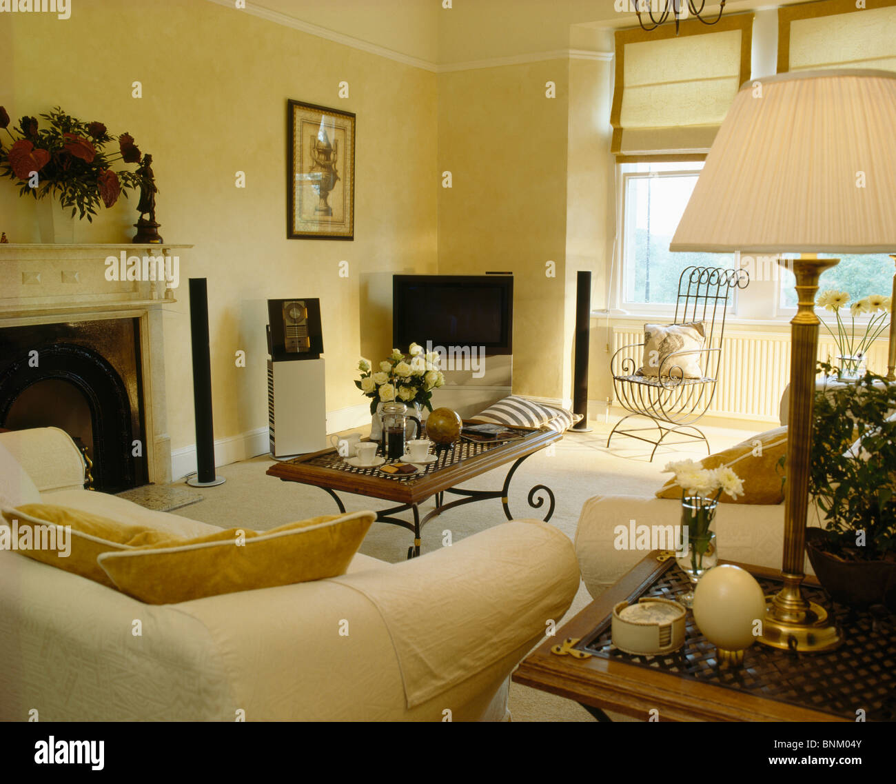 Cream sofa carpet in traditional hi-res stock photography and images ...