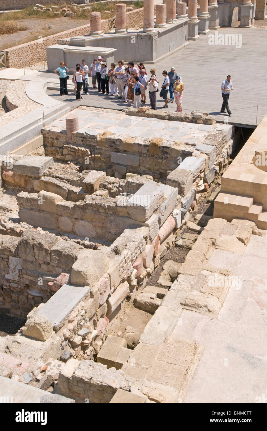 The Roman Theatre of Carthago Nova and Cathedral ruins of Cartagena in ...