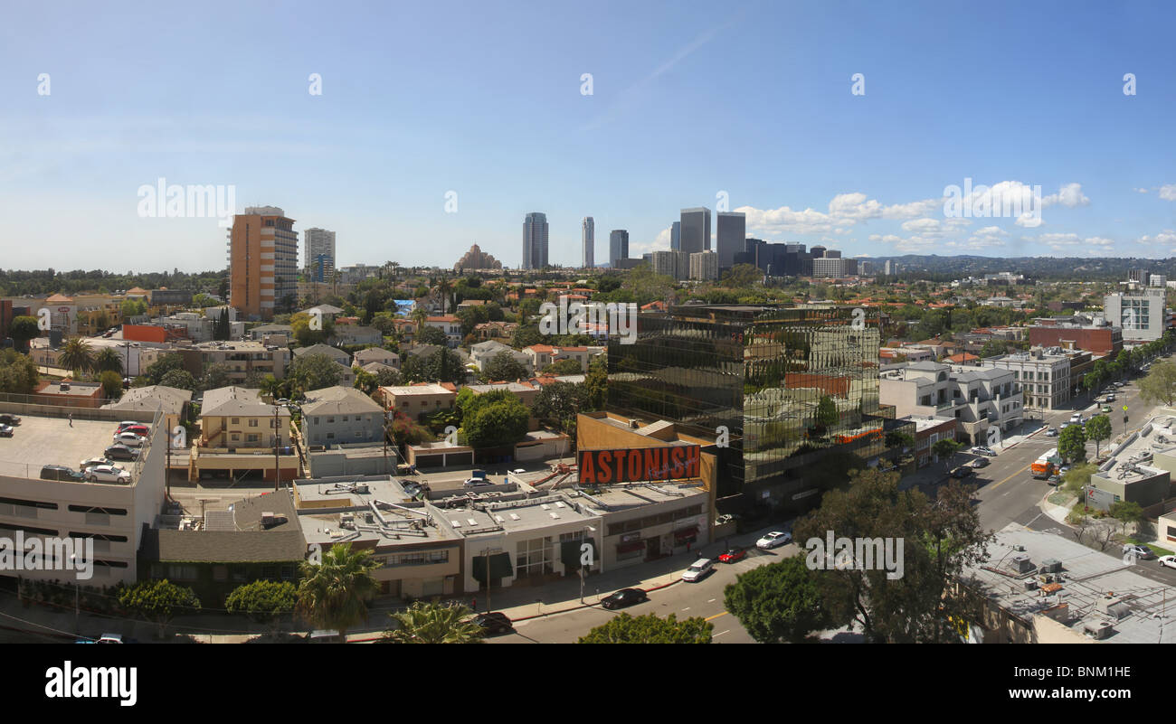 Panoramic view of Beverly Hills, Los Angeles, California, taken from ...