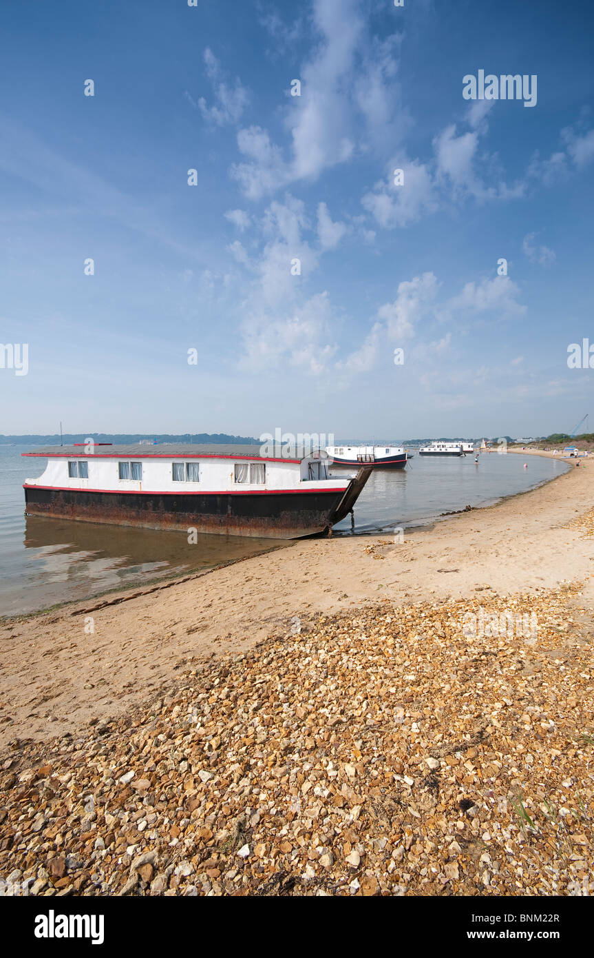 House boats moored on Shell Bay, Studland, England, UK Stock Photo - Alamy