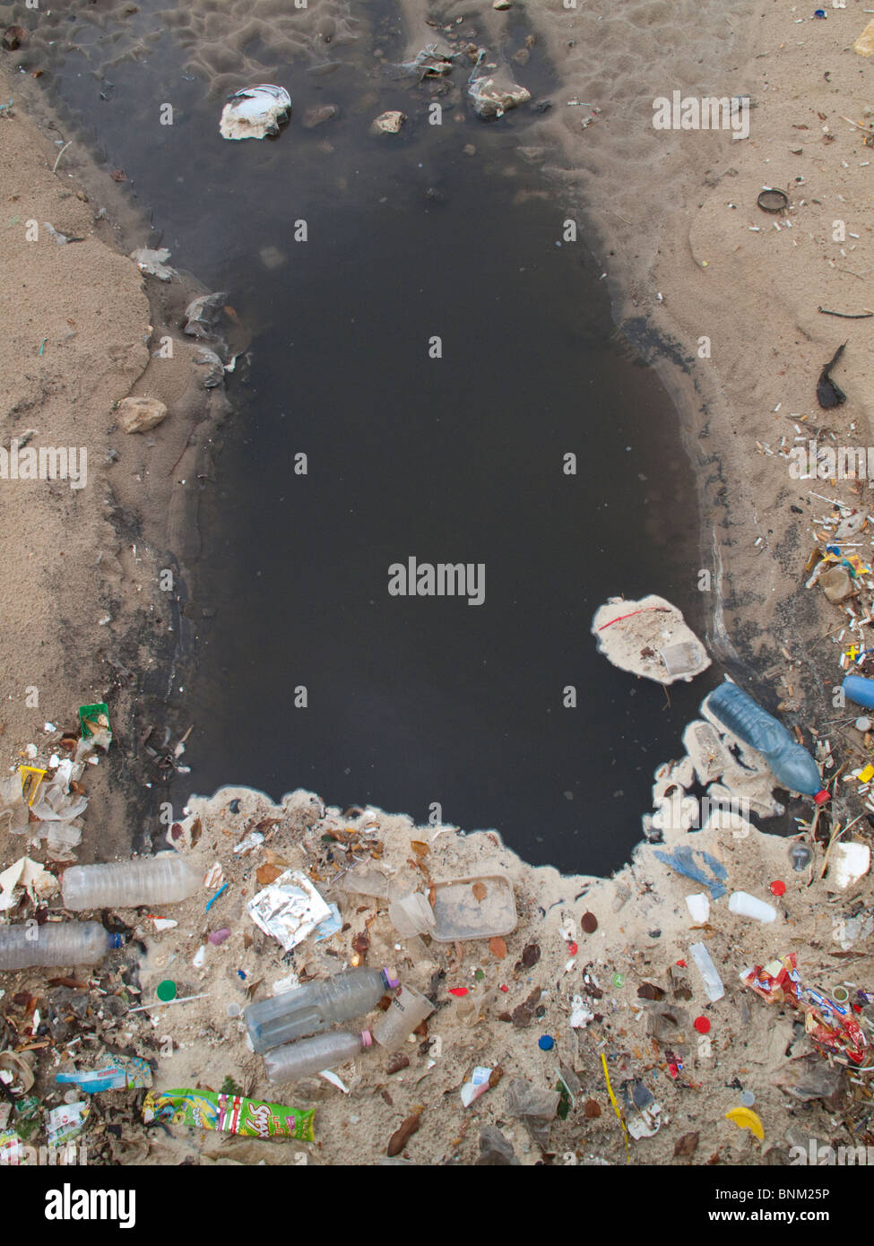 Beach pollution by plastic and trash Stock Photo - Alamy