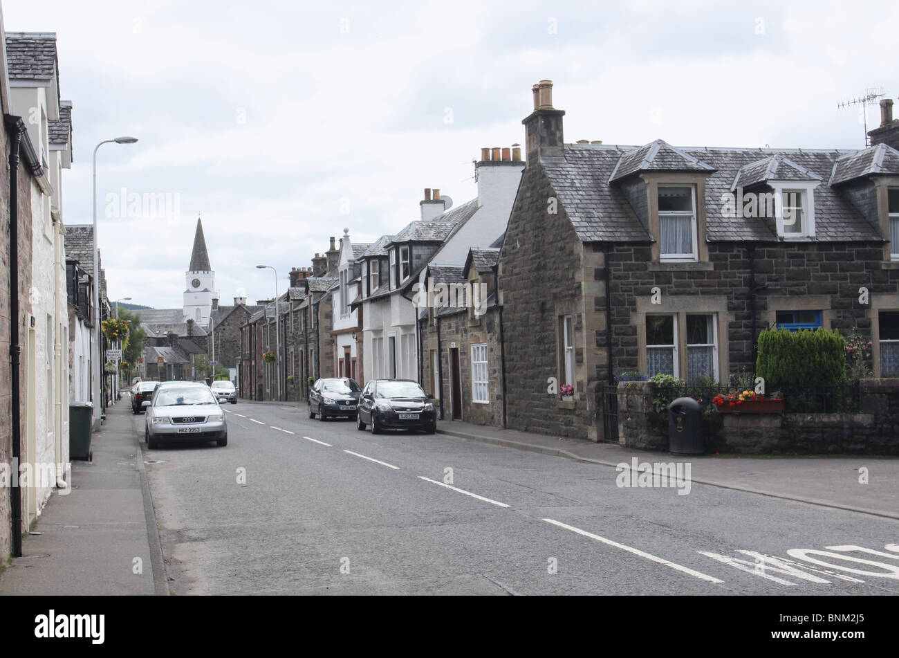 Comrie street scene Scotland July 2010 Stock Photo - Alamy