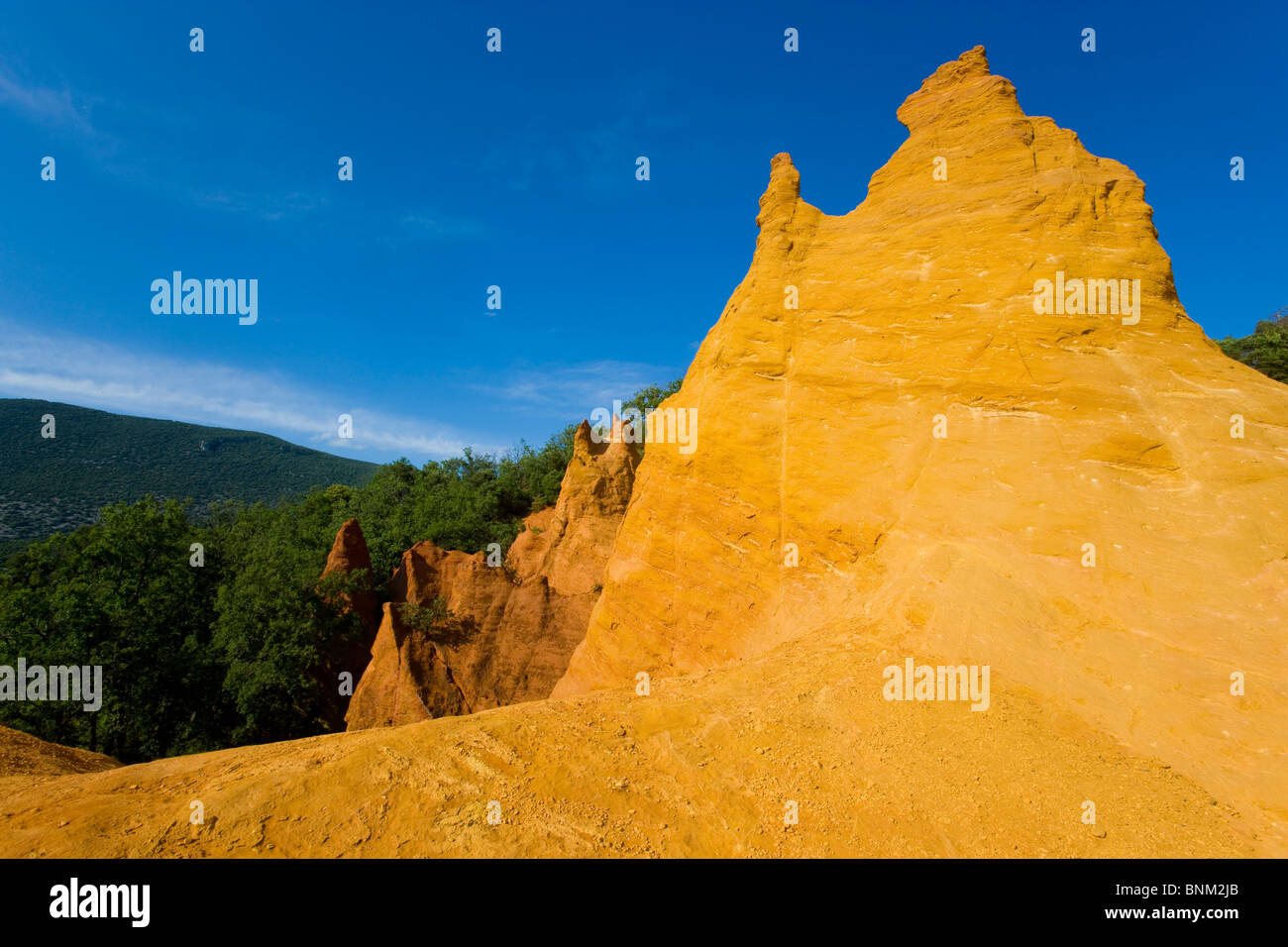 Rustrel France Provence Vaucluse sienna rock ocher erosion cliff ...