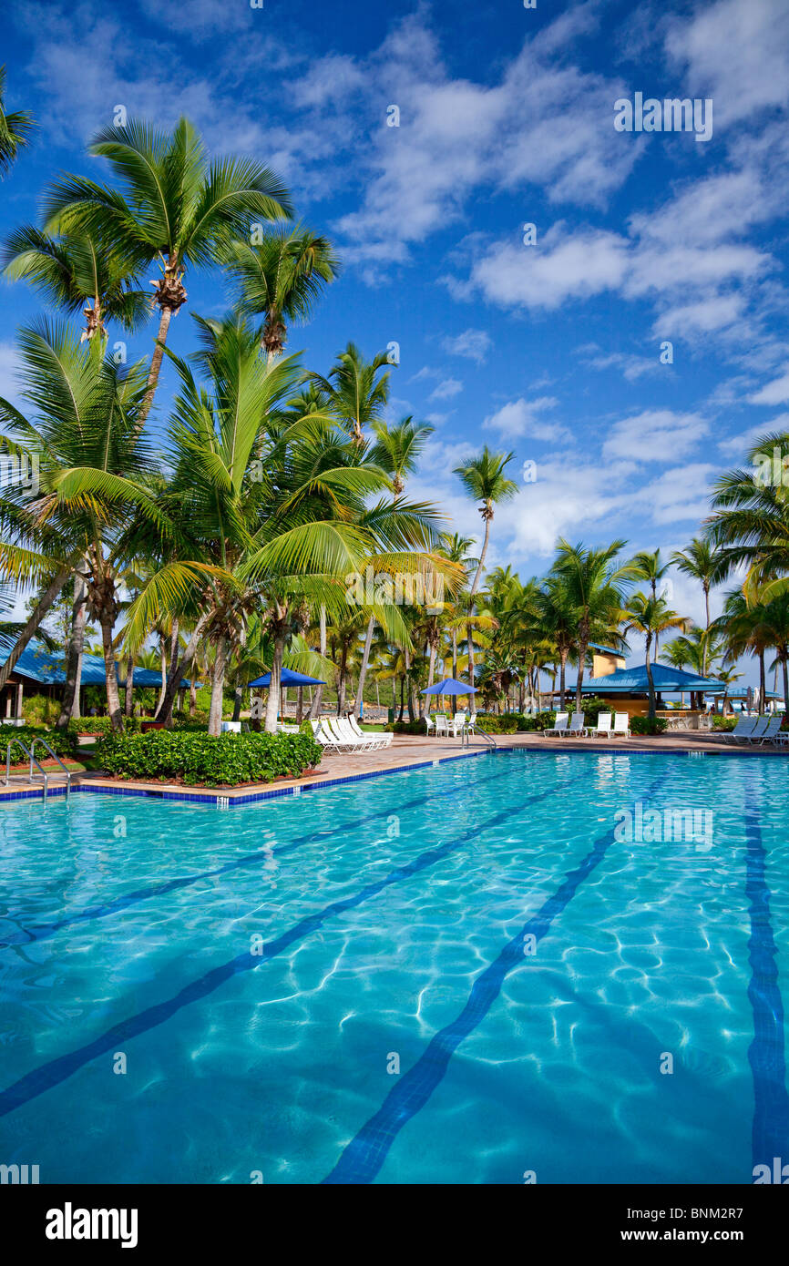 The swimming pool area of the Hyatt Dorado resort near San Juan, Puerto ...