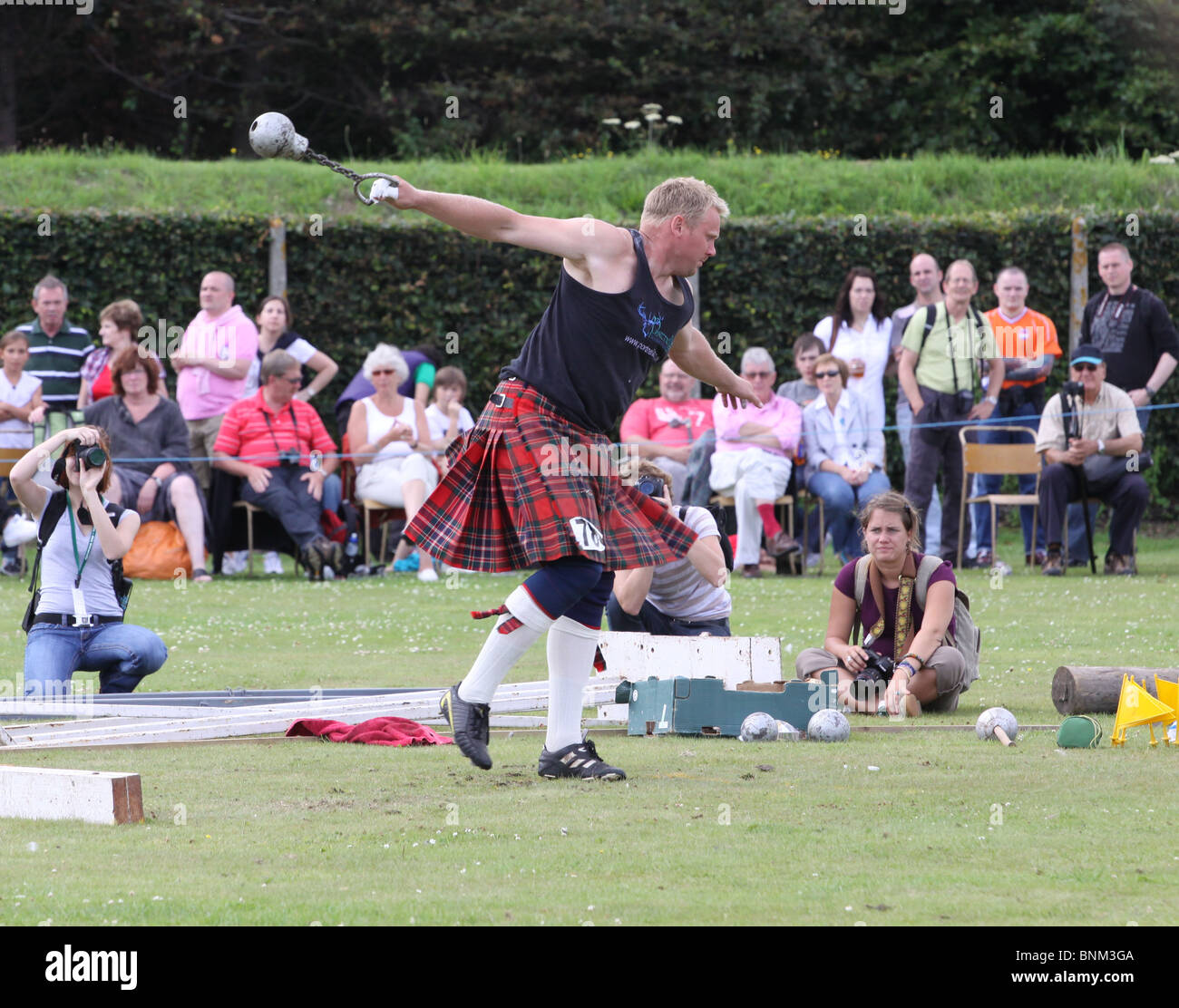 Weight throw highland games St Andrews Scotland 2010 Stock Photo - Alamy