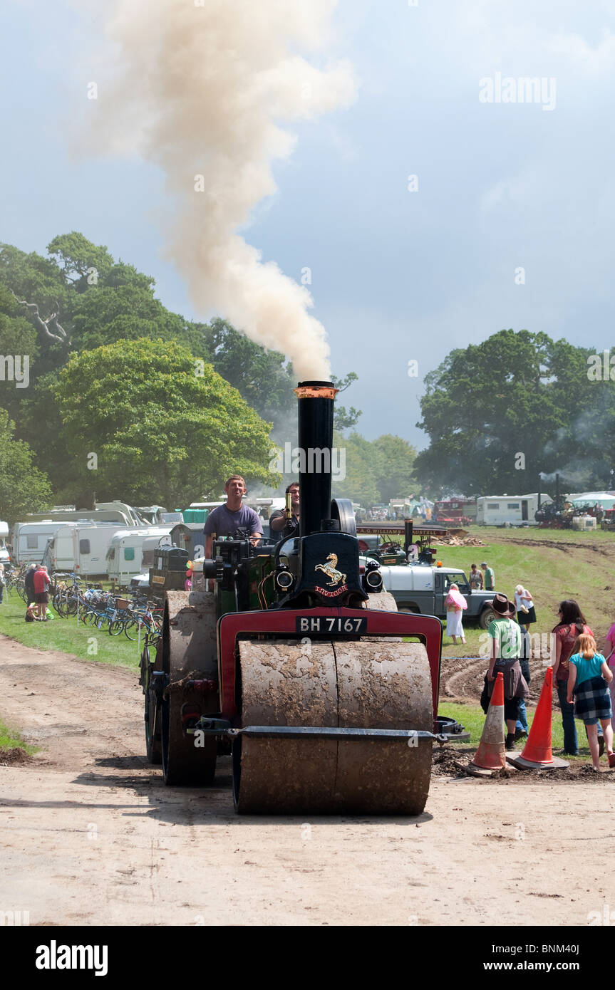 a vintage steam roller at boconnoc steam fair near liskeard in cornwall ...