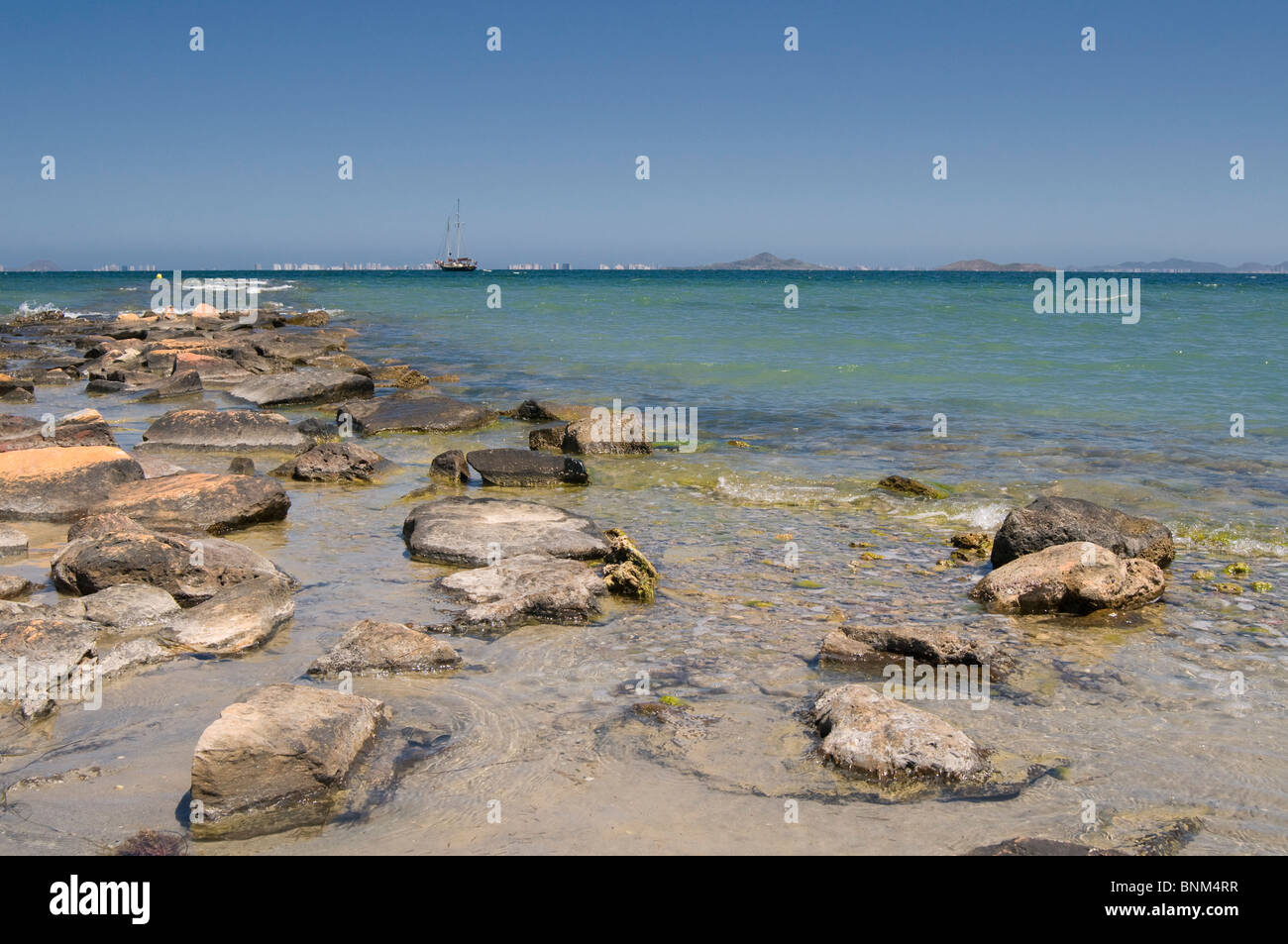 The Mar Menor (little sea) Salt Water Lagoon at Los Alcazares, Murcia ...
