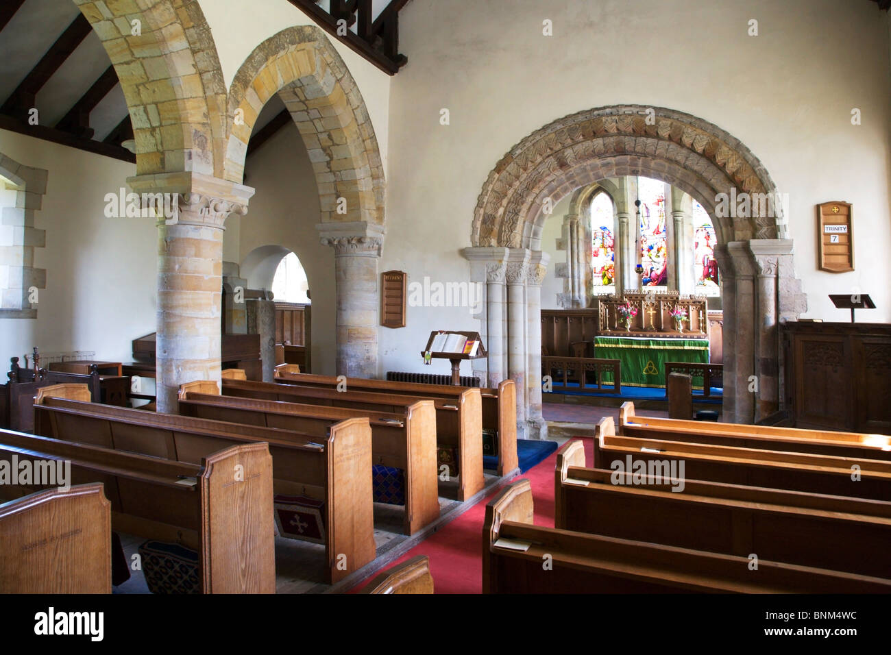 St Marys Church Interior Kilburn North Yorkshire England Stock Photo ...