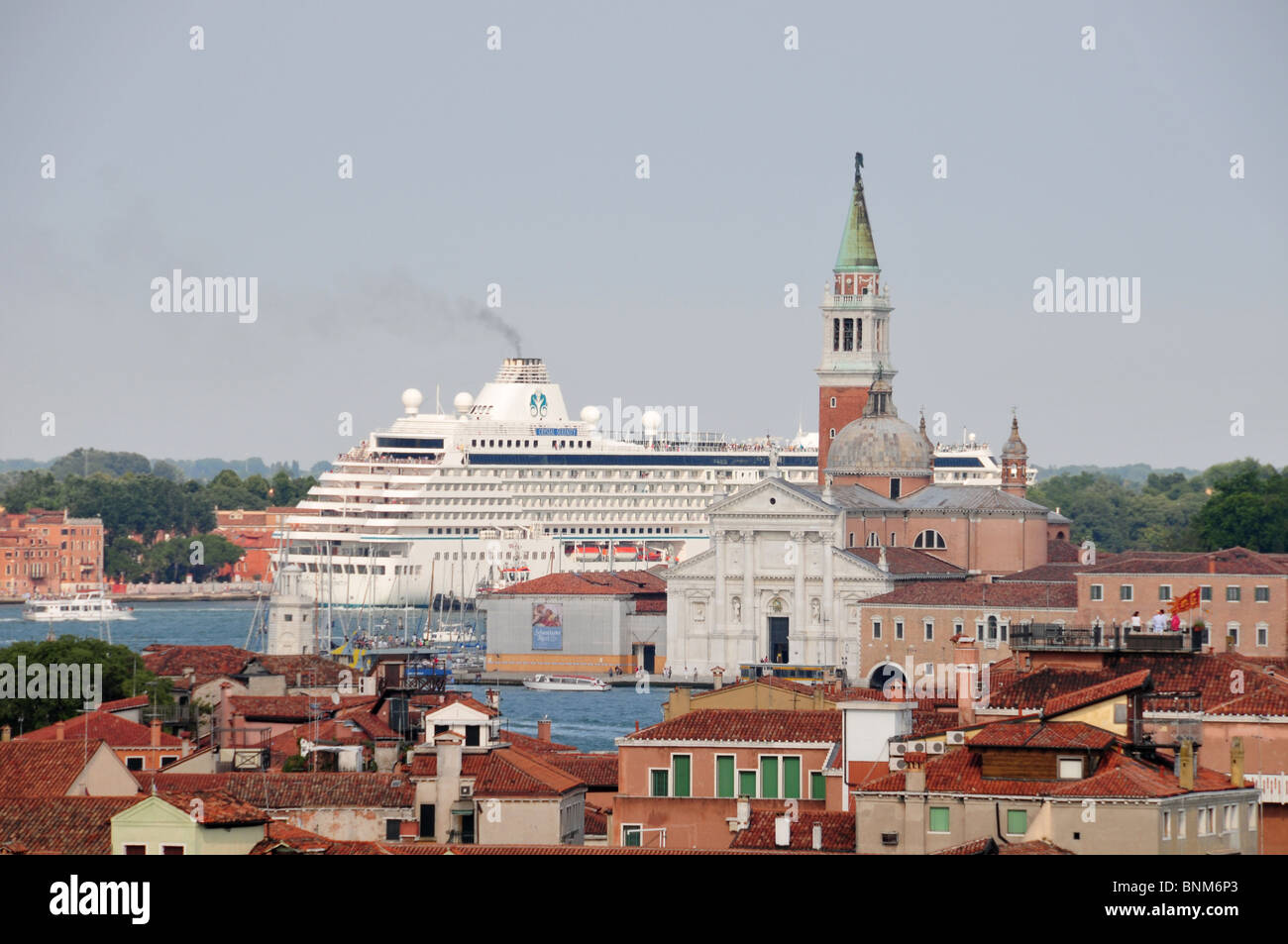 Crystal Cruises MV Crystal Serenity navigating lagoon on departure from ...