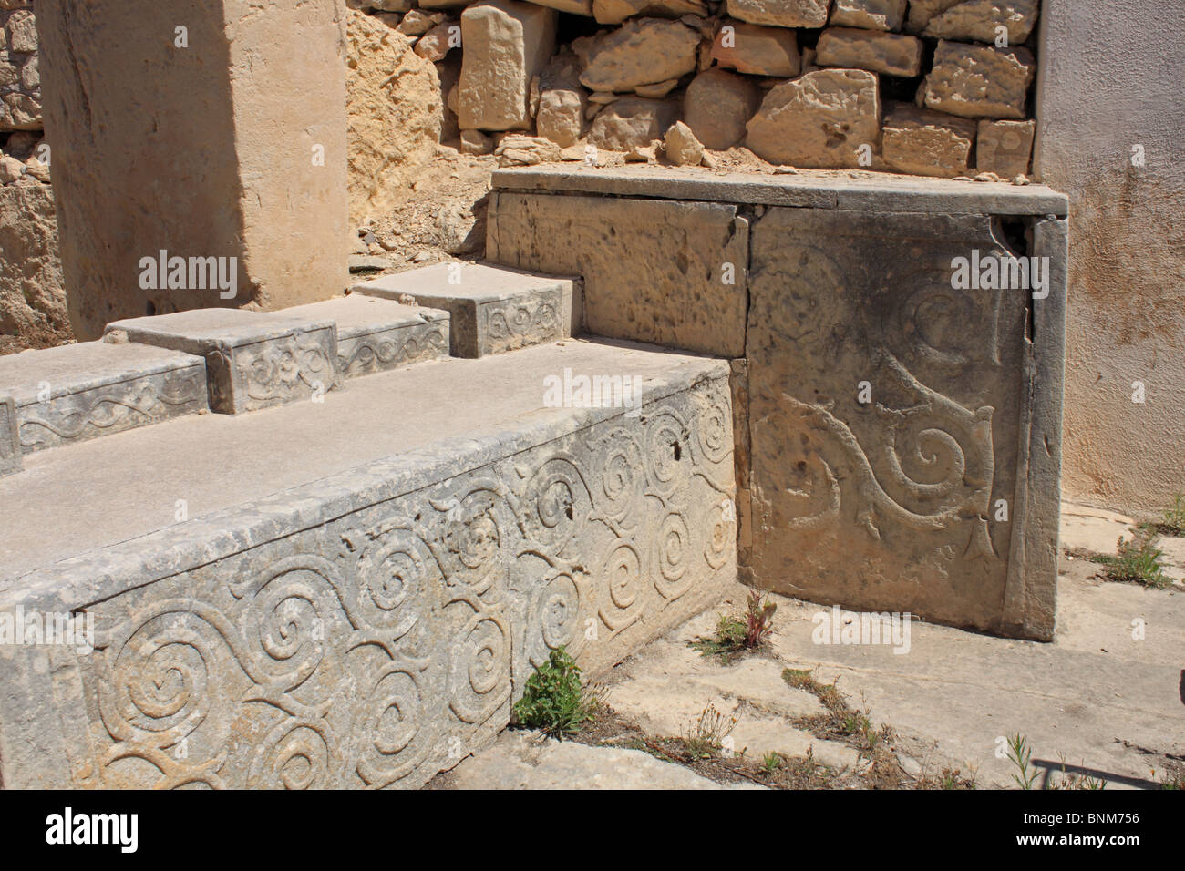 Spiral stone carved decoration, neolithic South Temple (3000-2500BC ...