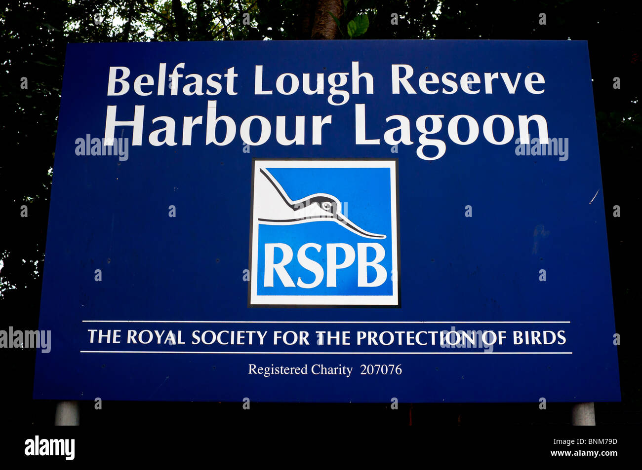 Sign at Belfast Lough Reserve, Queens Island, Belfast, Northern Ireland ...