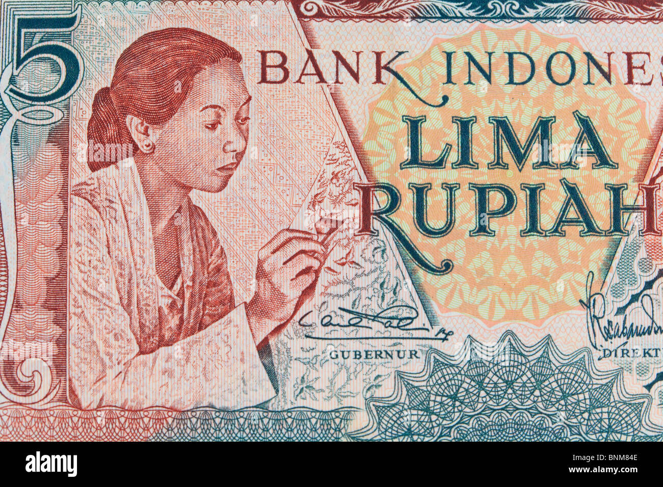 Vintage Indonesian Currency bank note close up Stock Photo - Alamy