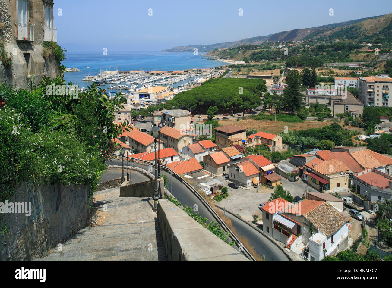 Italy Calabria Tropea province Vibo Valentia panoramic view old town ...