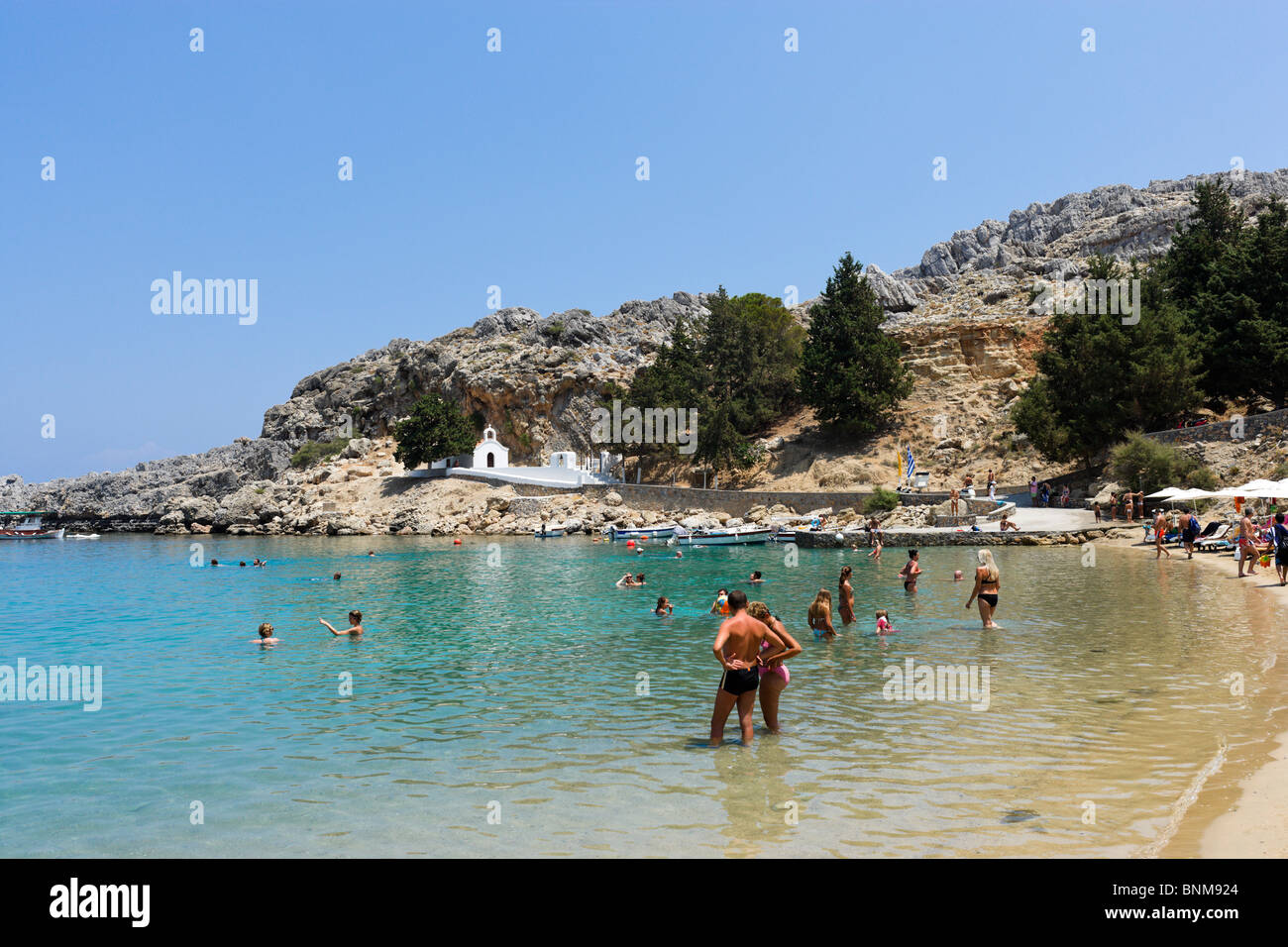 St Paul's Bay Beach, Lindos, Rhodes, Greece Stock Photo - Alamy
