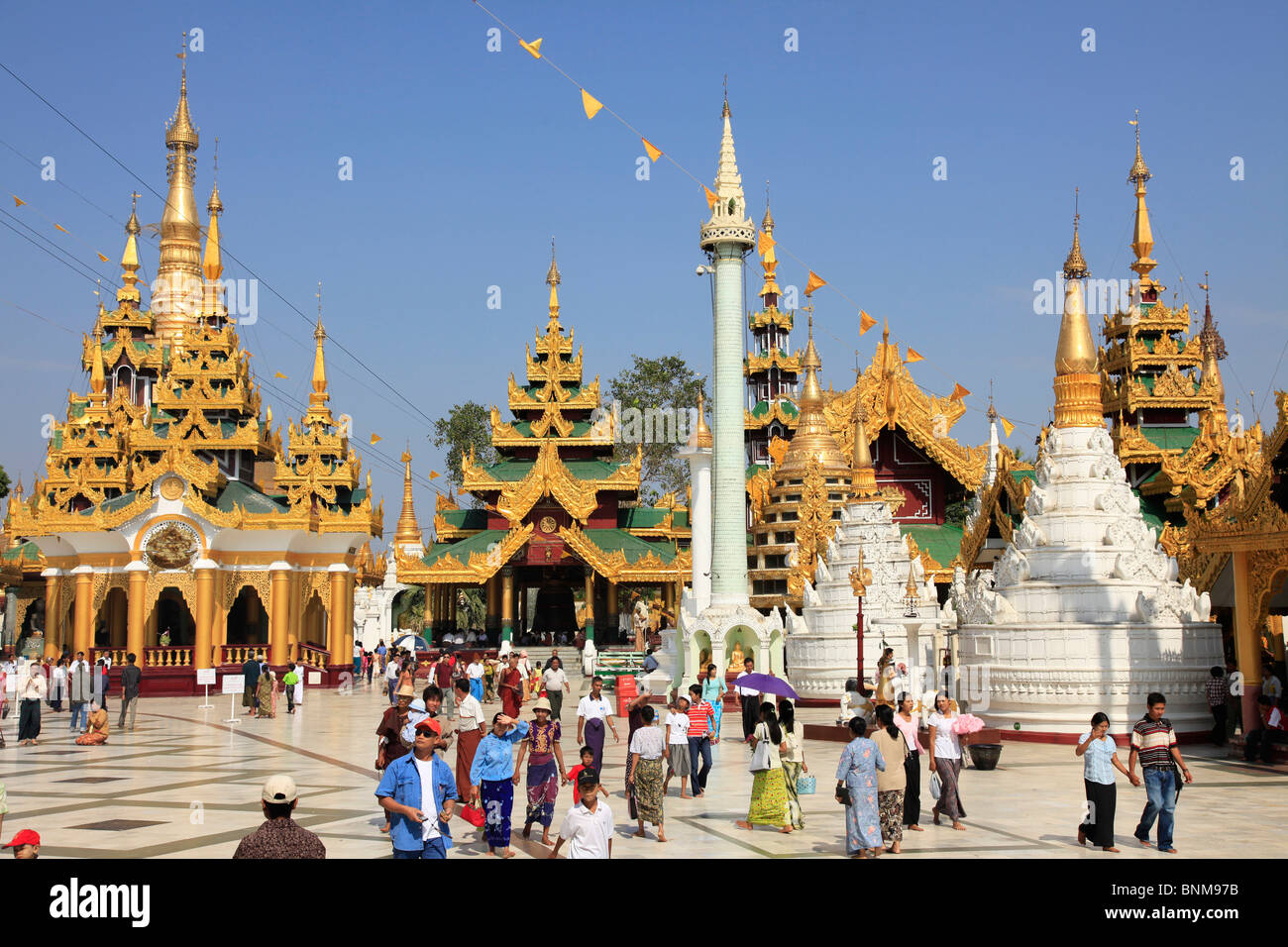 Myanmar Burma Burma Rangoon Yangon Shwedagon pagoda Kannaza Tazaung ...