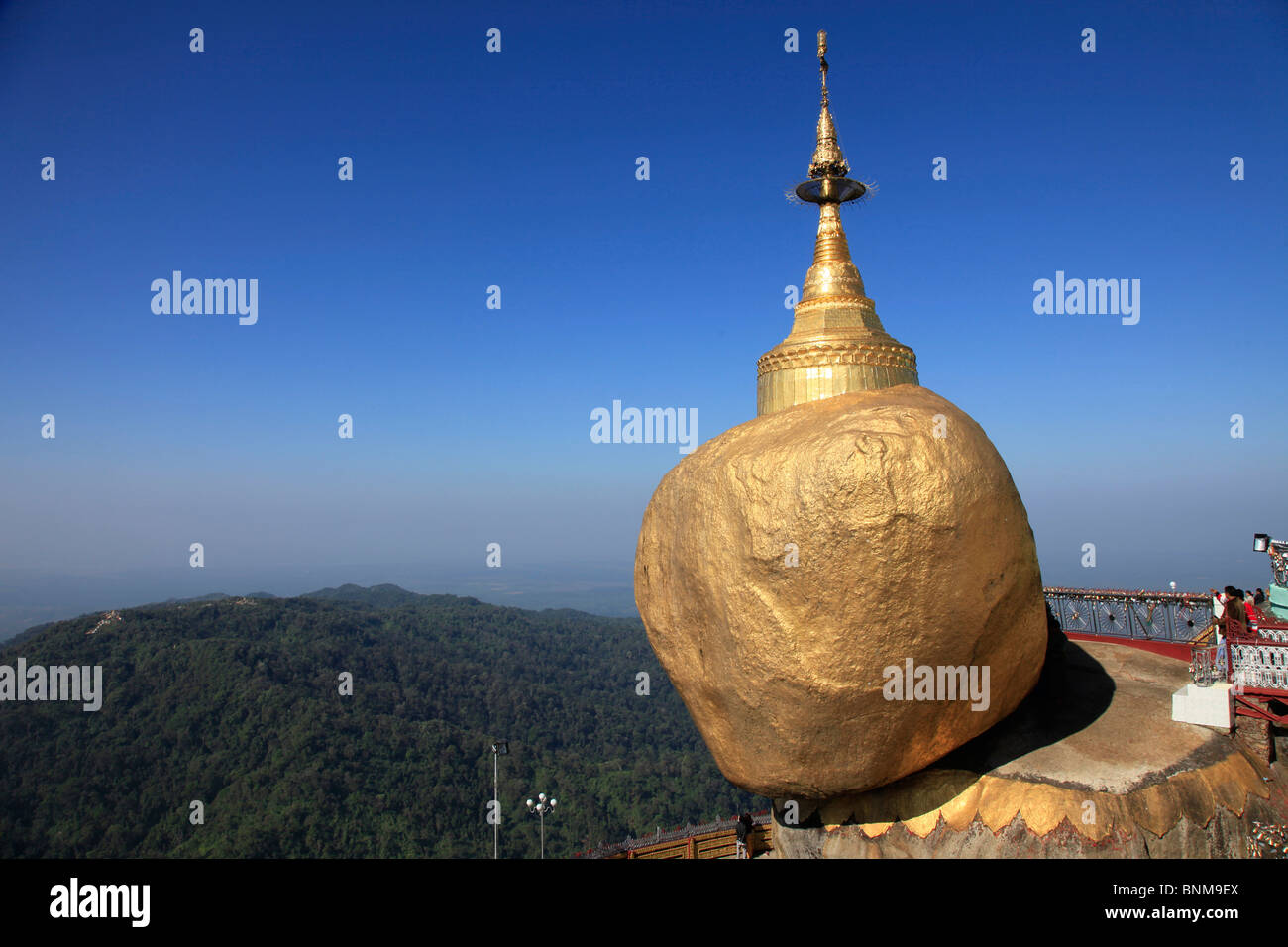 Myanmar Burma Burma Mon Kyaikhtiyo pagoda Kyaikhtiyo golden rock cliff ...
