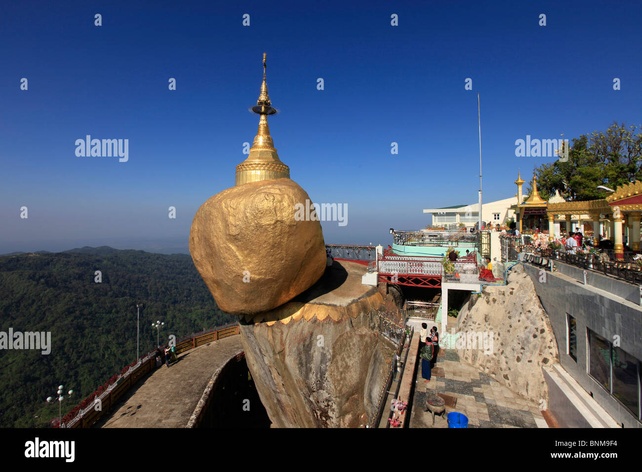 Myanmar Burma Burma Mon Kyaikhtiyo pagoda Kyaikhtiyo golden rock cliff ...