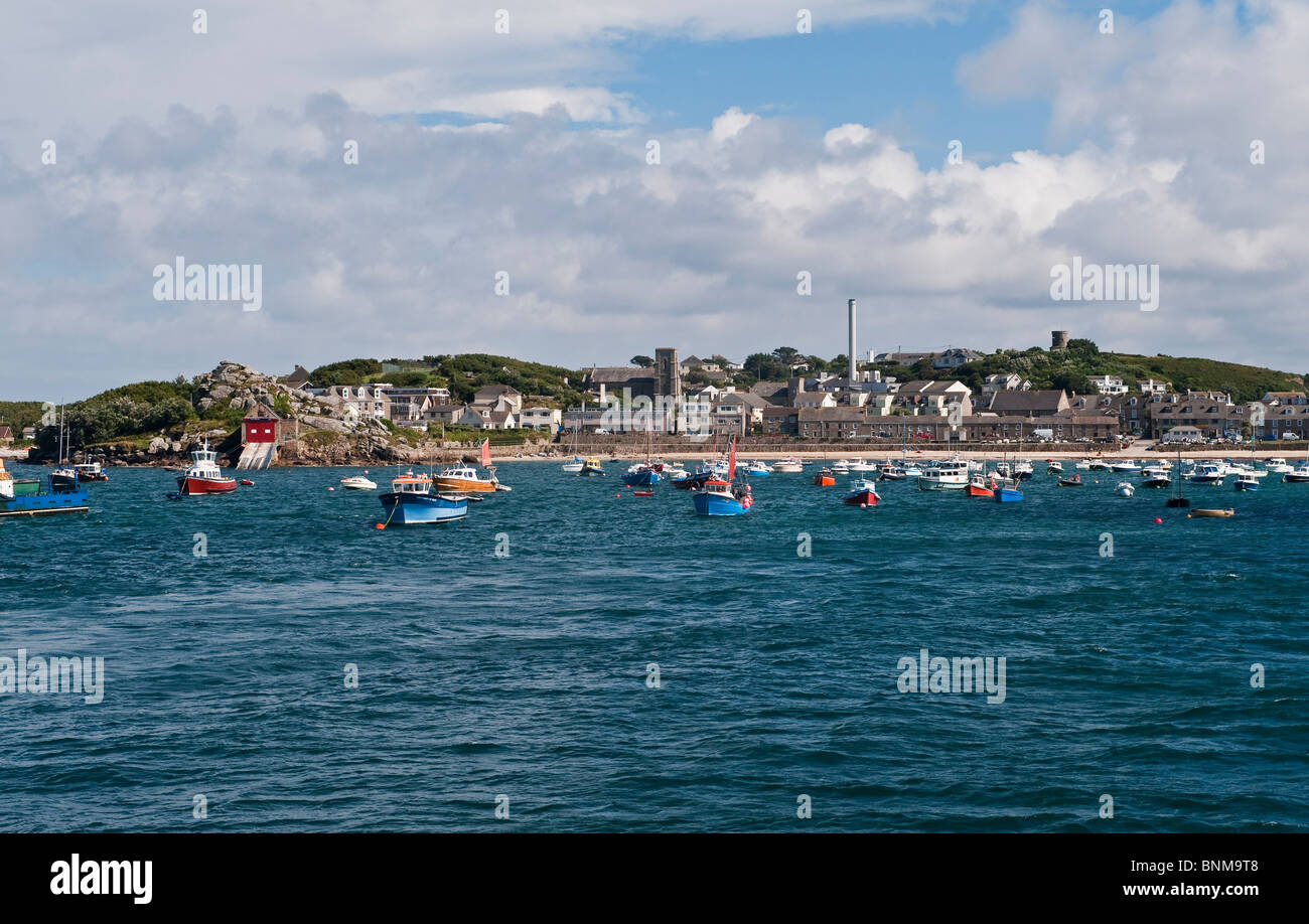The harbour at Hugh Town on St Mary's, Isles of Scilly, UK Stock Photo ...