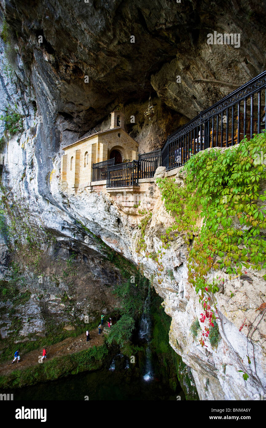 Spain Asturias Covadonga cave cliff holidays travel Stock Photo - Alamy