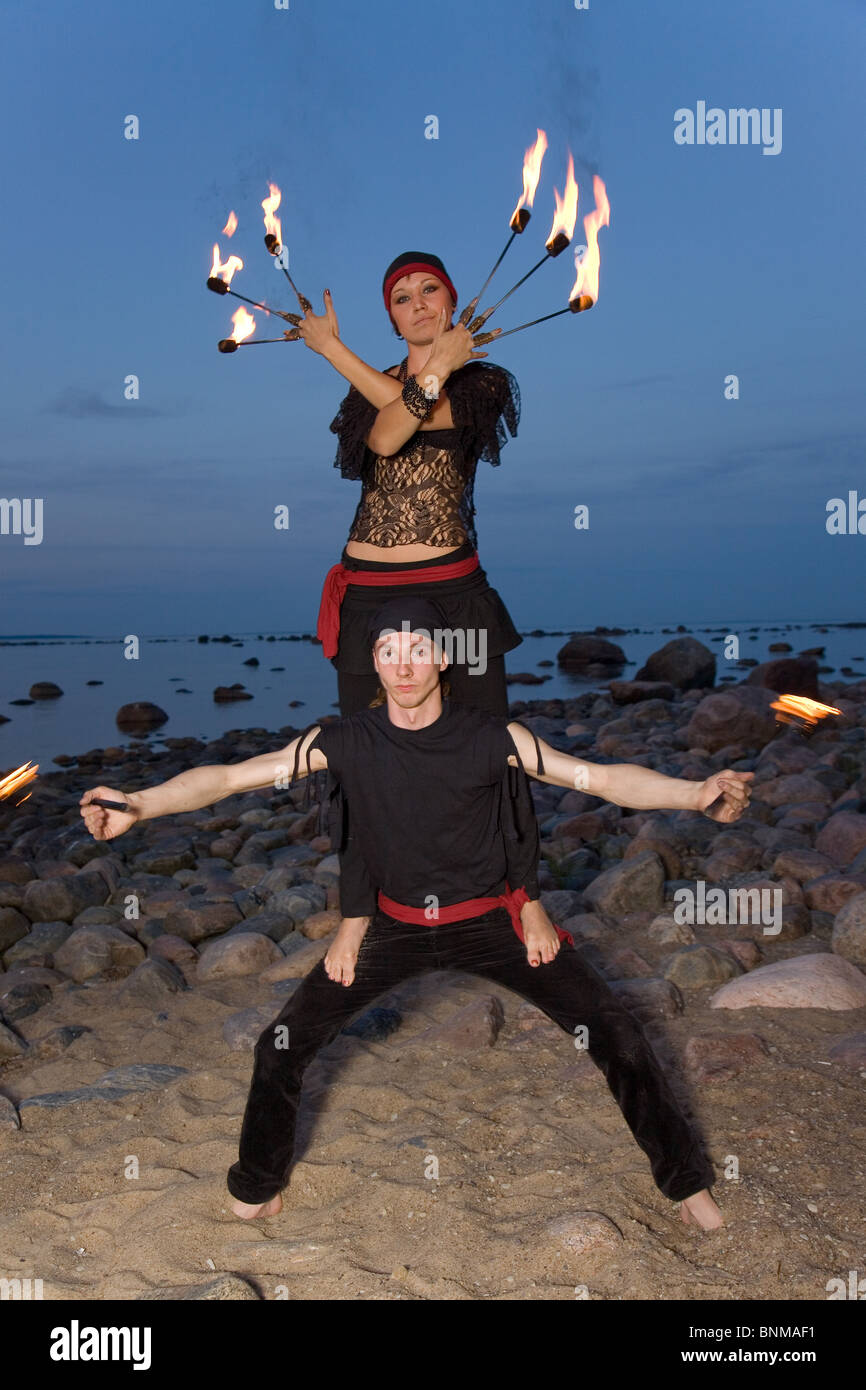 Fire dancers show performance hi-res stock photography and images - Alamy