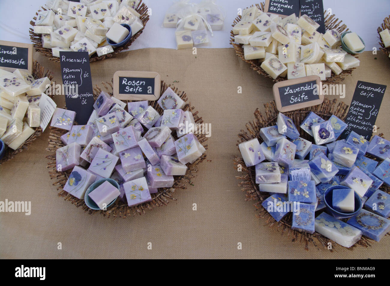 handmade soap at a market in South Germany Stock Photo - Alamy