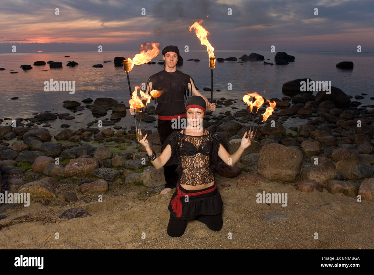 Fire dancers show performance hi-res stock photography and images - Alamy