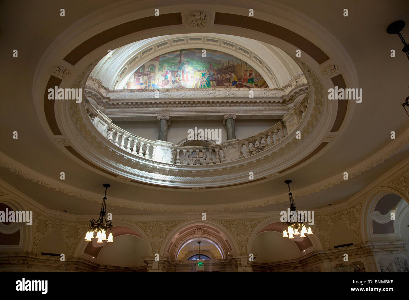 Ireland, North, Belfast, City Hall interior with vaulted ceiling to the ...