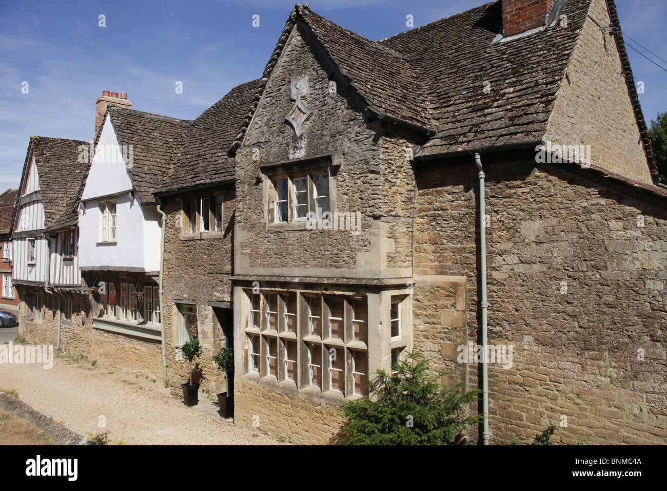 Three beautiful original medieval houses in Lacock village ,Wiltshire ...