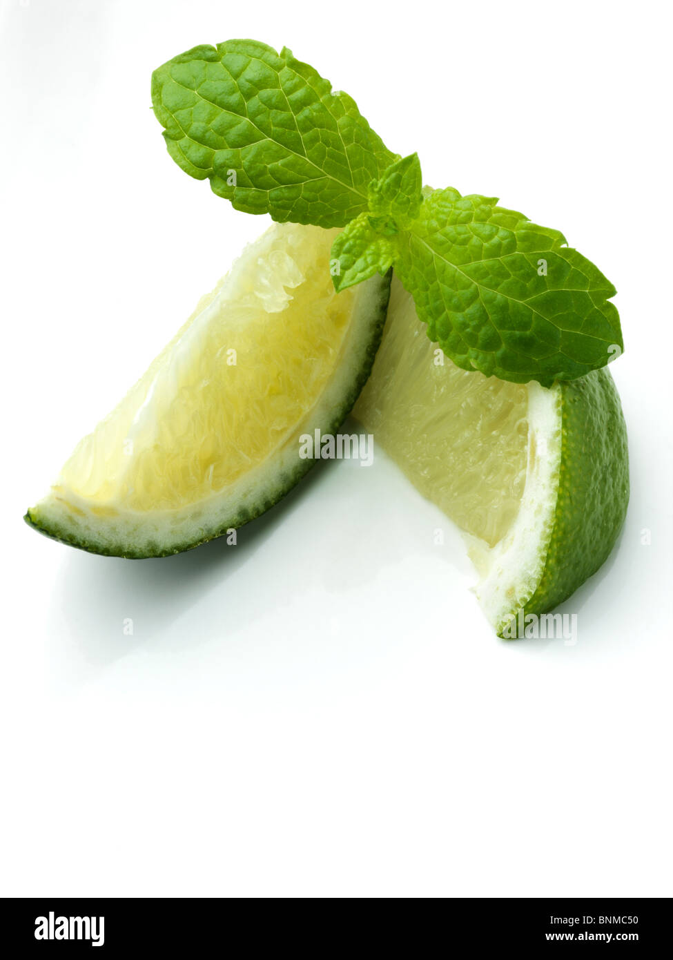 Lime slices mint on Cut Out Stock Images & Pictures - Alamy