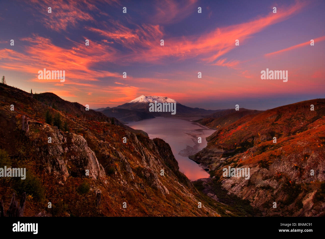 Autumn sunrise over Mt. St. Helens from Independence pass Stock Photo ...