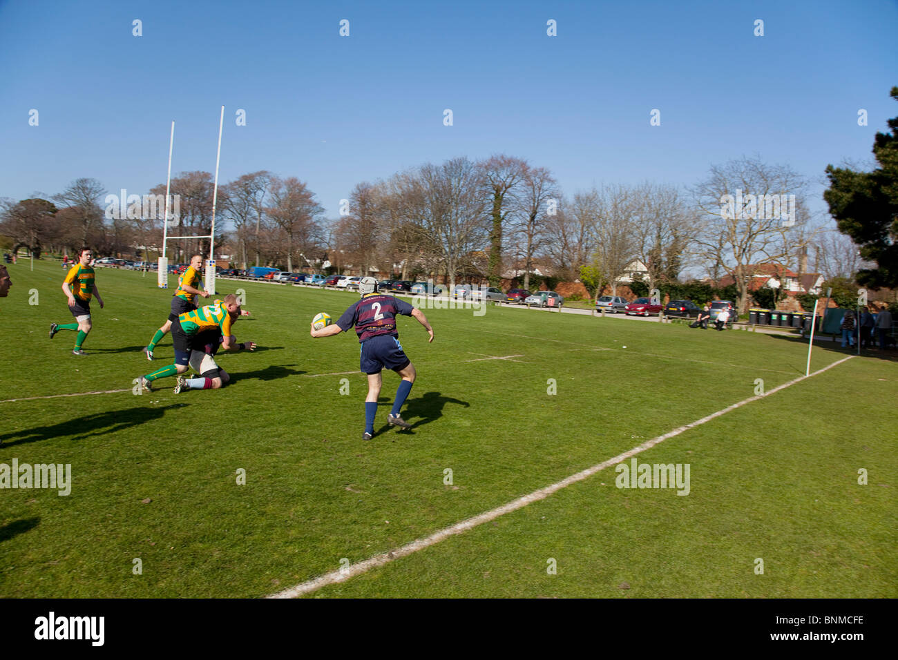England, West Sussex, Shoreham-by-Sea, Rugby Teams playing on Victoria ...