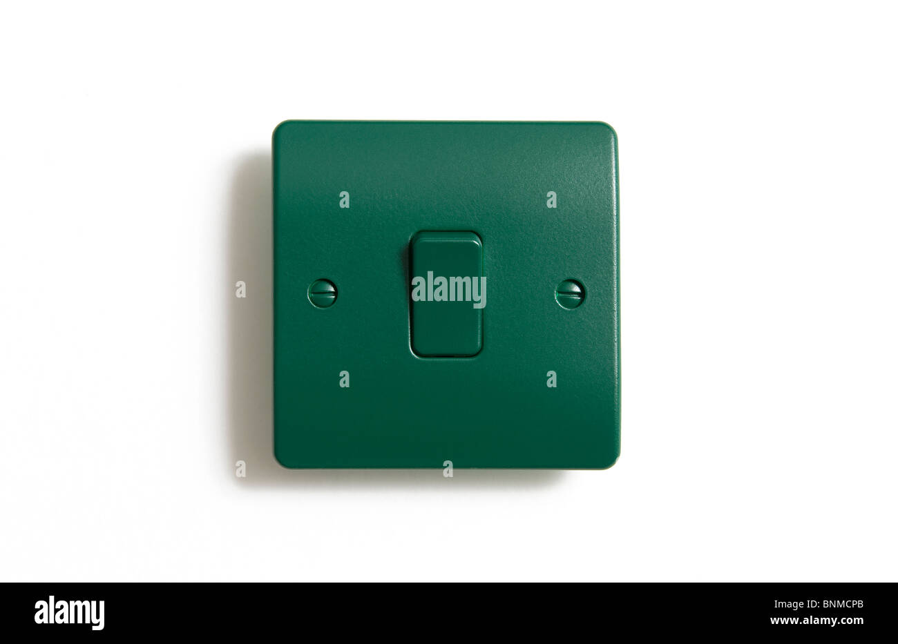 green power switch, switched on Stock Photo - Alamy