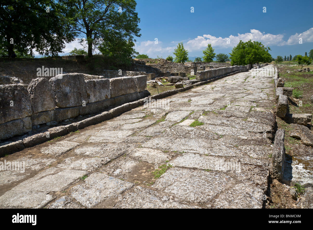 Roman road running through ancient Dion, Greece Stock Photo - Alamy