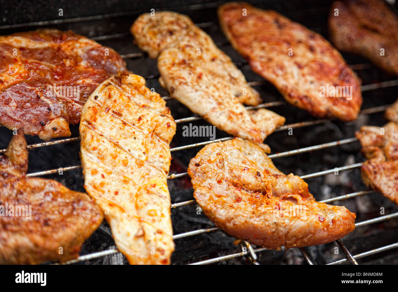 meat on grill Stock Photo - Alamy