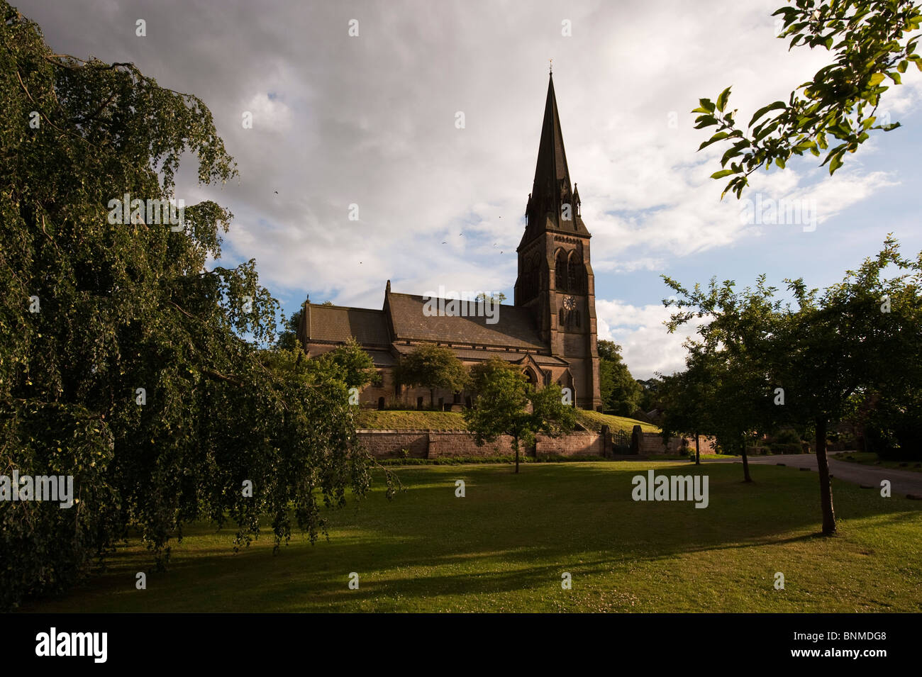 St. Peter's Church, Edensor, Chatsworth, Derbyshire Stock Photo - Alamy
