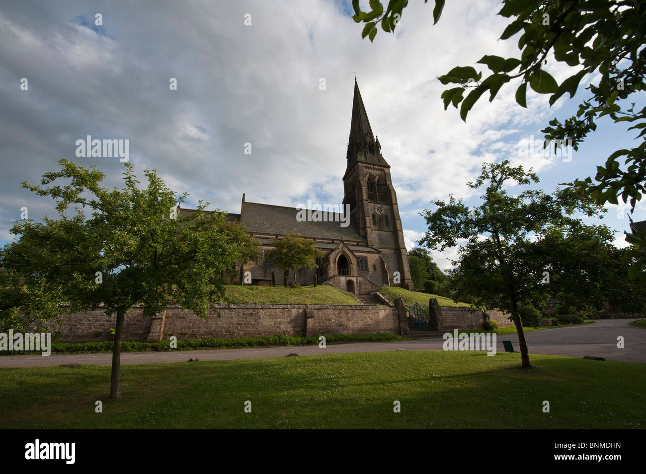 St. Peter's Church, Edensor, Chatsworth, Derbyshire Stock Photo - Alamy