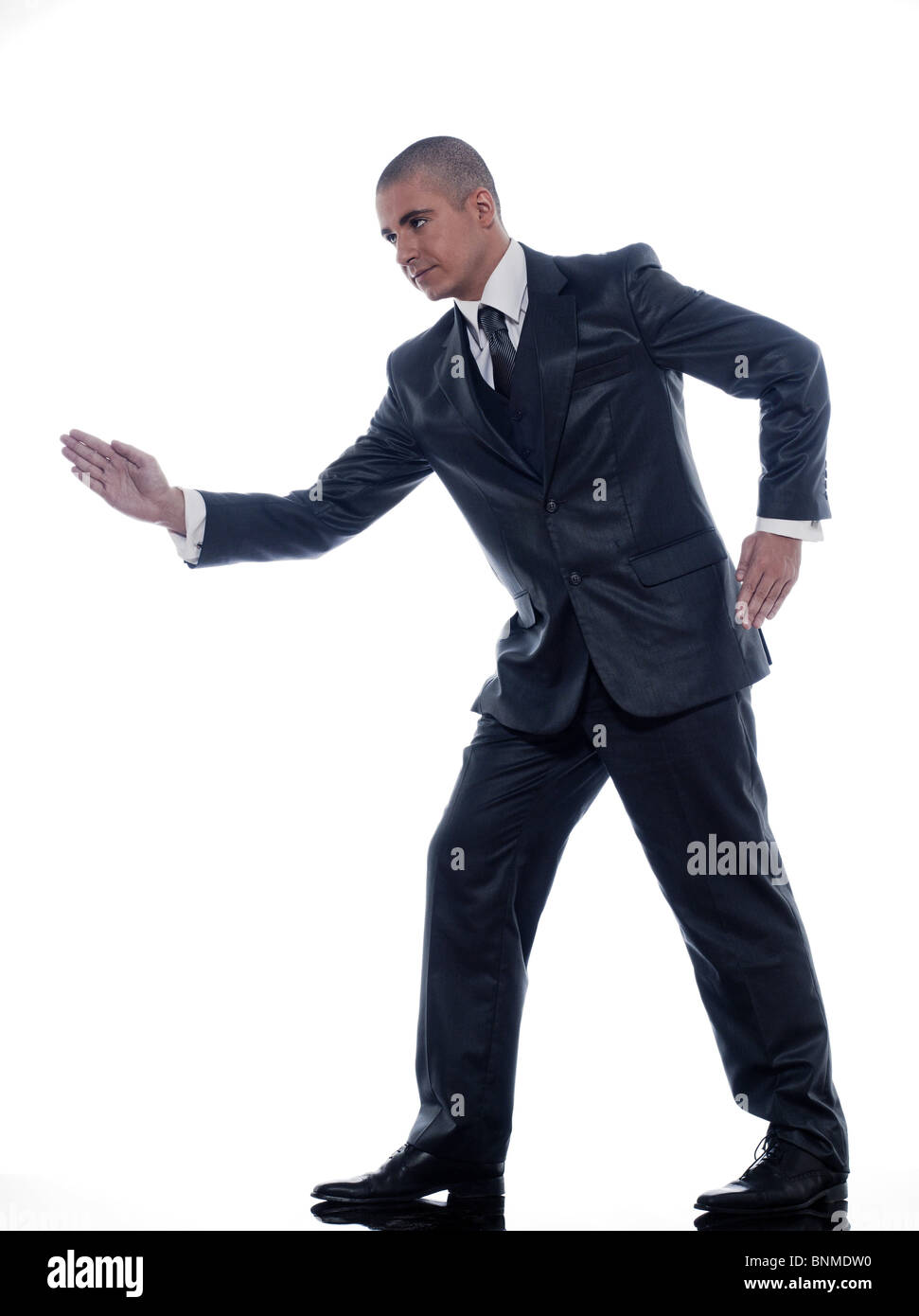 caucasian man businessman walking portrait isolated studio on white ...