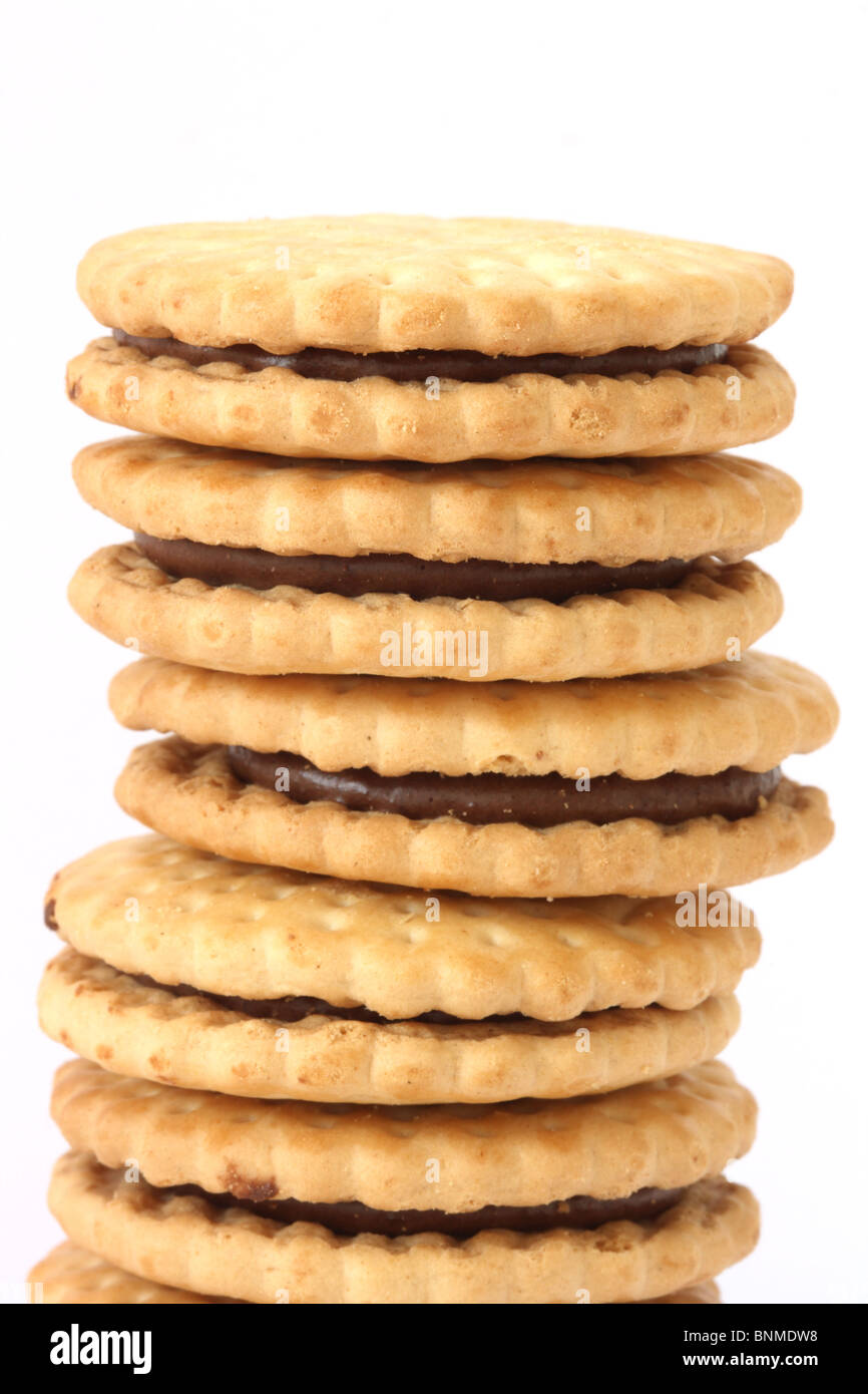 Stack of golden shortbread butter biscuits filled Stock Photo - Alamy