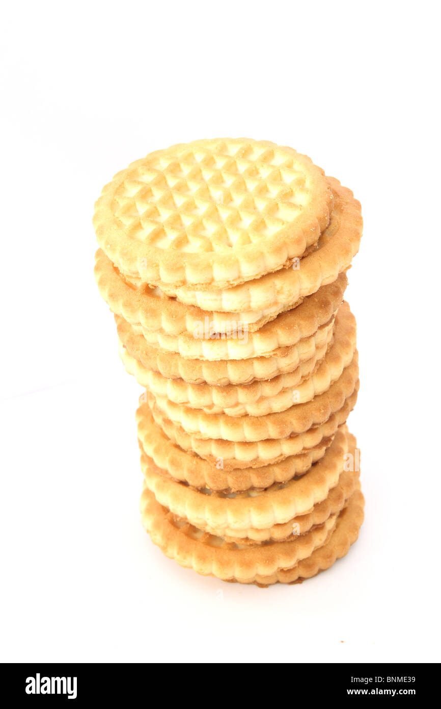 Stack of golden shortbread butter biscuits Stock Photo - Alamy