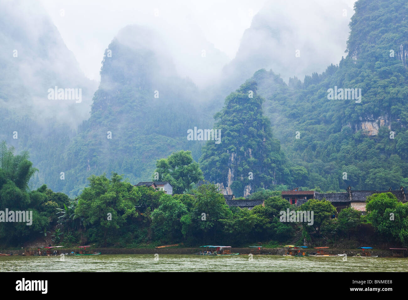 An ancient village by the Li River in Gulin, China Stock Photo - Alamy