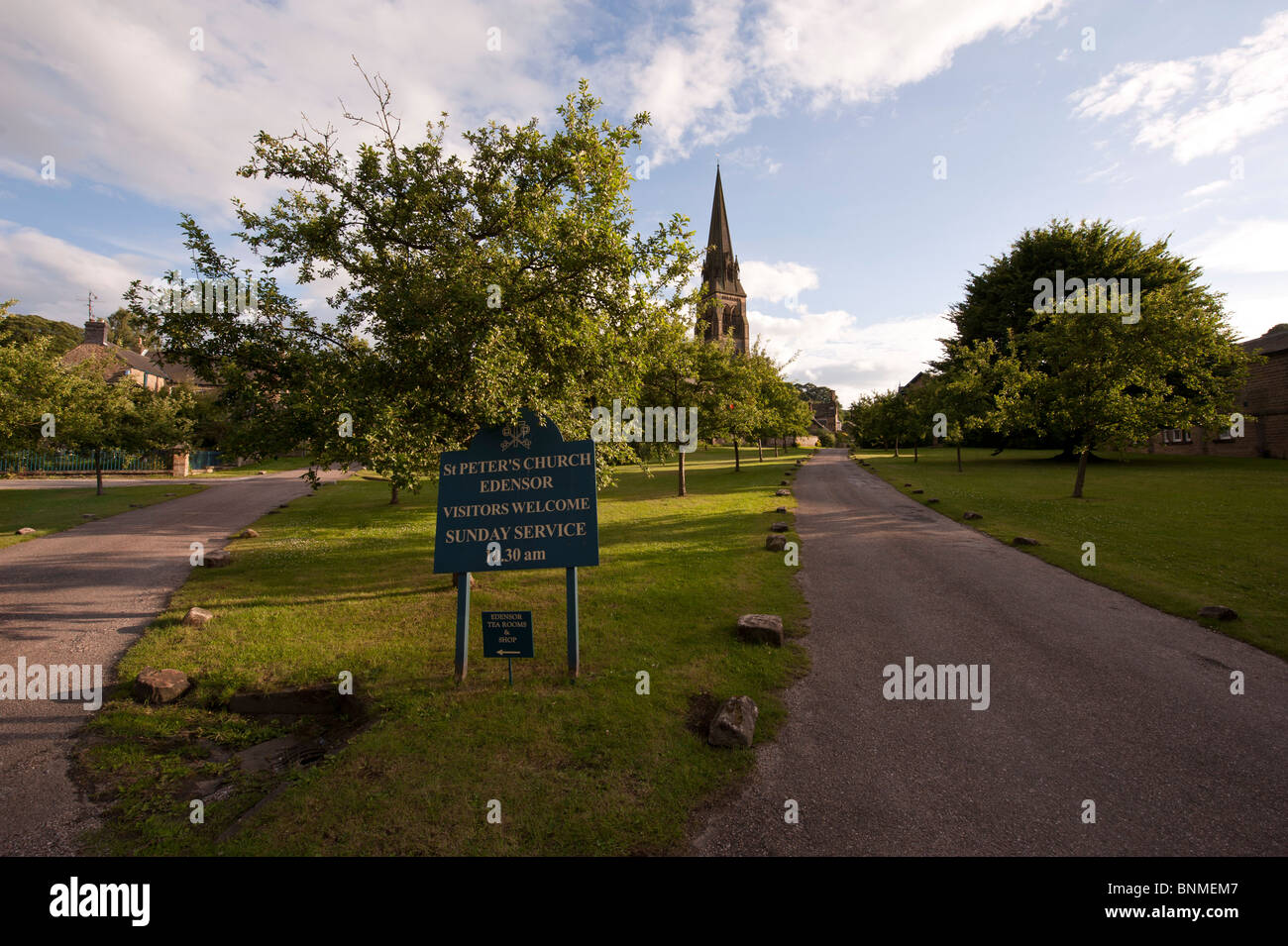 St. Peter's Church, Edensor, Derbyshire Stock Photo - Alamy