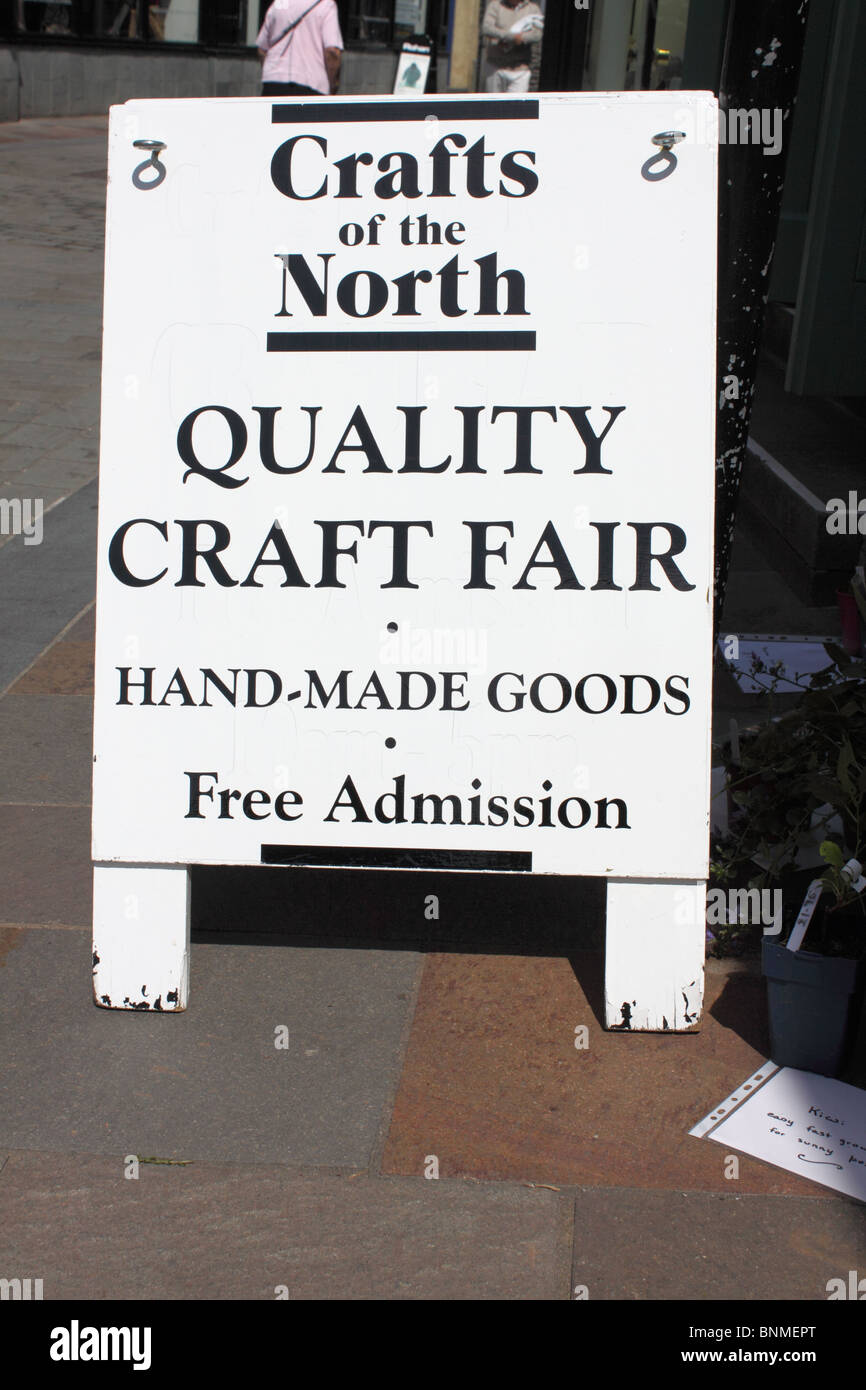 sign for local crafts fair in Keswick, Cumbria, England, UK Stock Photo ...
