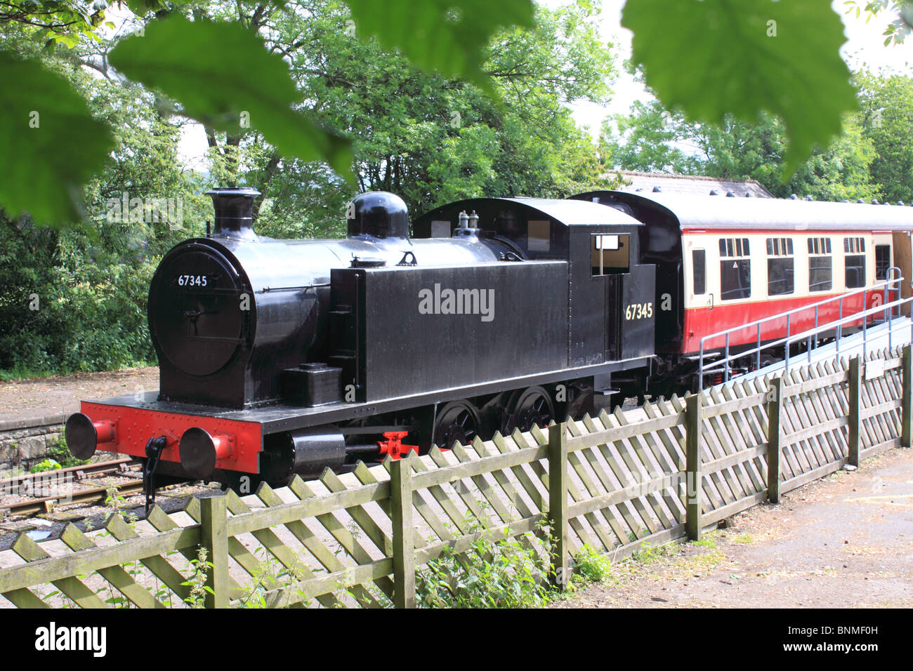 Old steam train and carriages on display at Hawes railway station ...