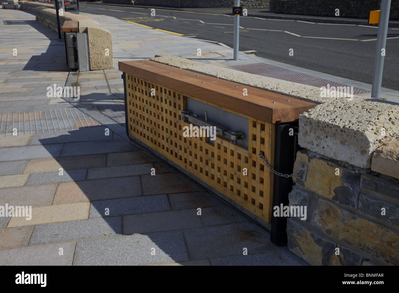 Sea defense gates in Weston Super Mare, Somerset, England Stock Photo ...