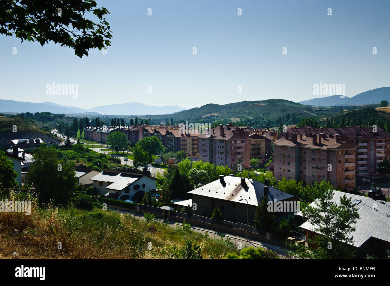 Modern housing in the city of Jaca in the heart of the Pyrenees Stock ...