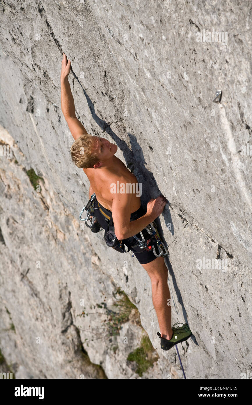 climb sport Ennstal Losenstein Nixloch Austria mountain wall ...